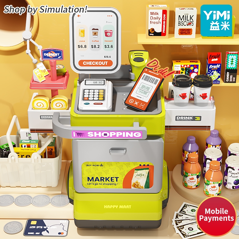 YIMI 46 Pcs Kids Cash Register Toys Coffee Machine Toys Pretend Home ...