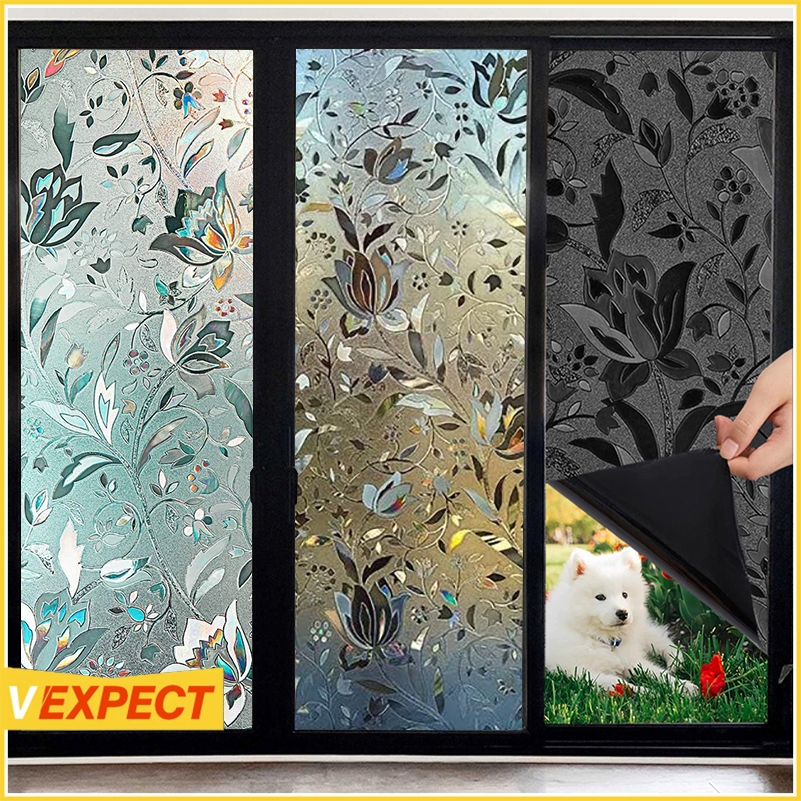 Glass Sticker for Window Privacy, 3d Tulips Window Sticker Film ...