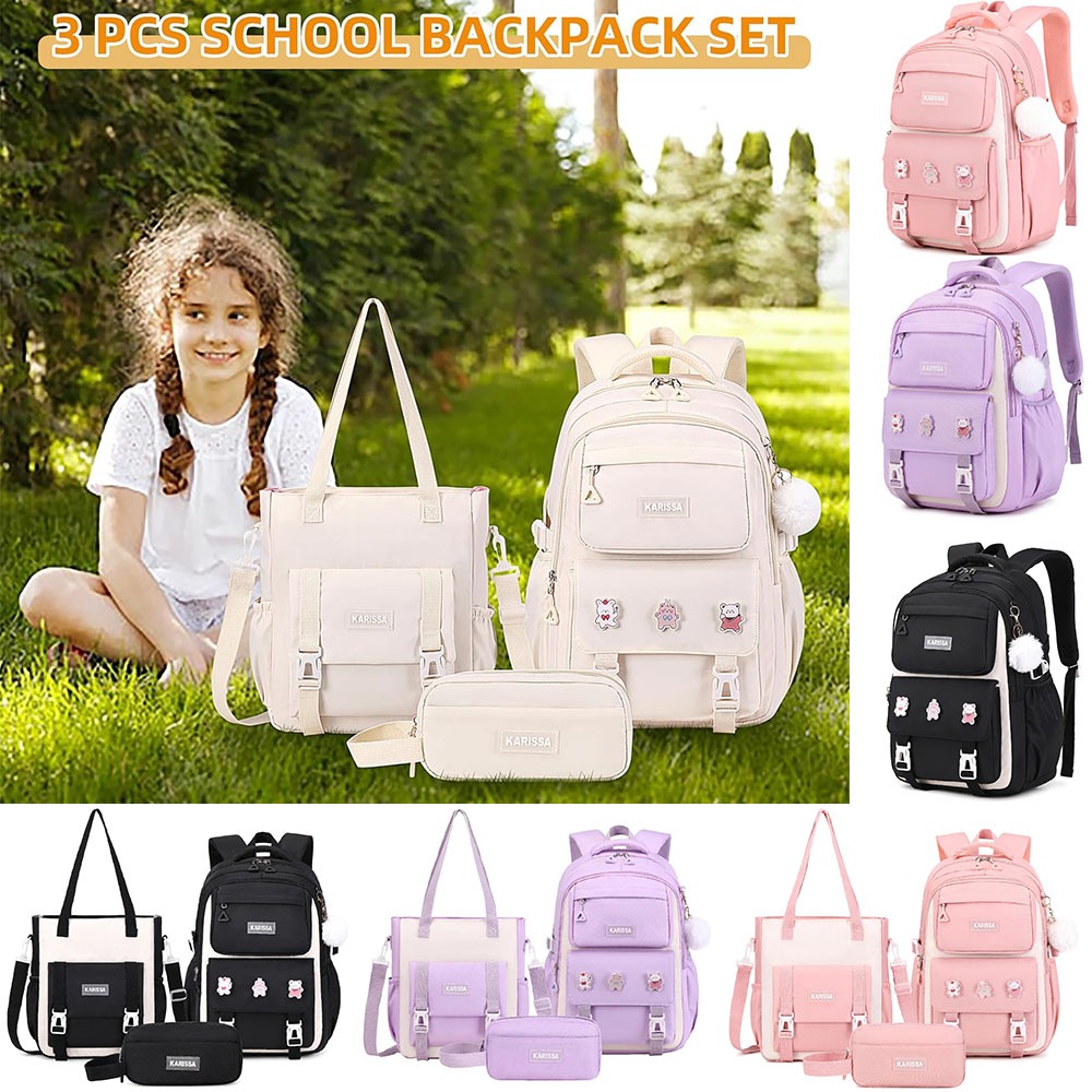Schoolbag for pupils Girls Backpack,3pcs Sets Kids Backpack for Girls ...