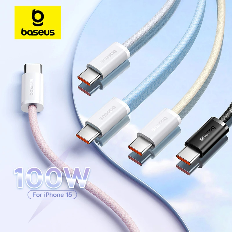 Baseus 100W Type C To USB C Cable For iP16 15 Fast Charging Charger For ...