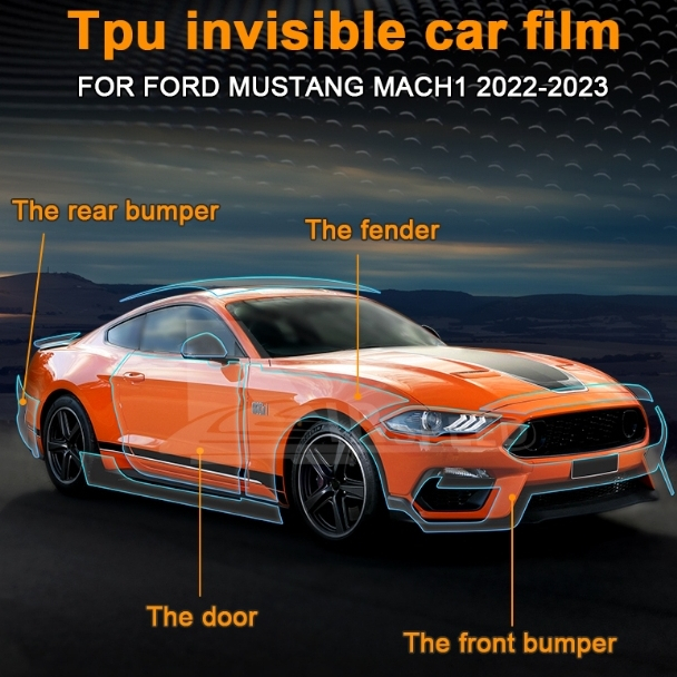 Tpu Invisible Car Film for Ford Mustang Mach-1-2022 2023 PPF Protective ...