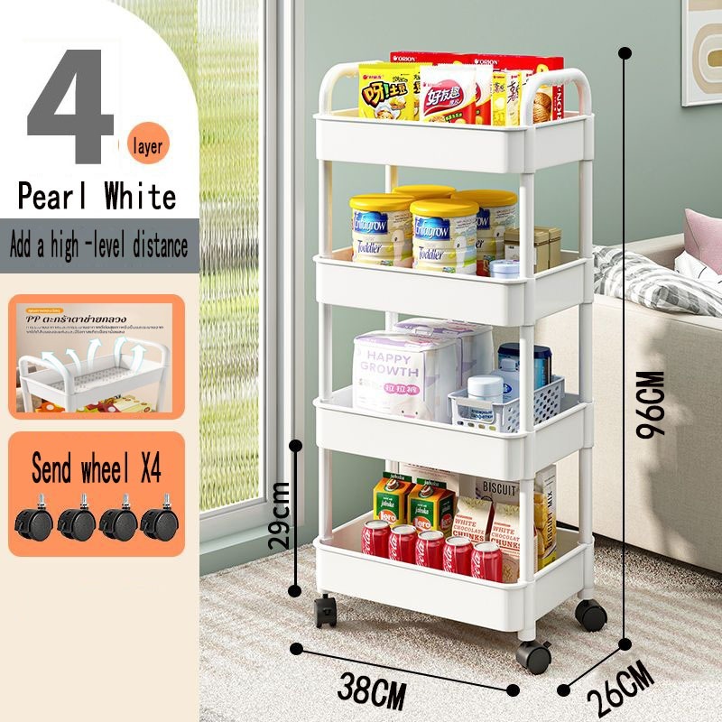 PATTERN Trolley Rack Storage 3 Tier Trolley Kitchen Rack With Wheel ...