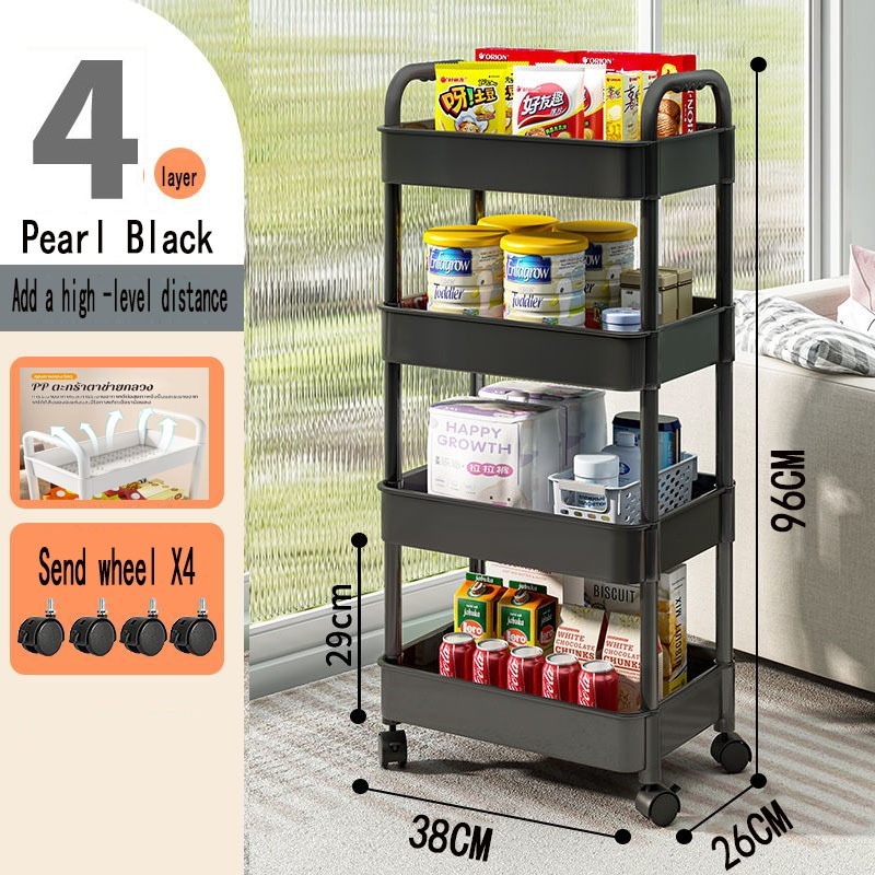PATTERN Trolley Rack Storage 3 Tier Trolley Kitchen Rack With Wheel ...