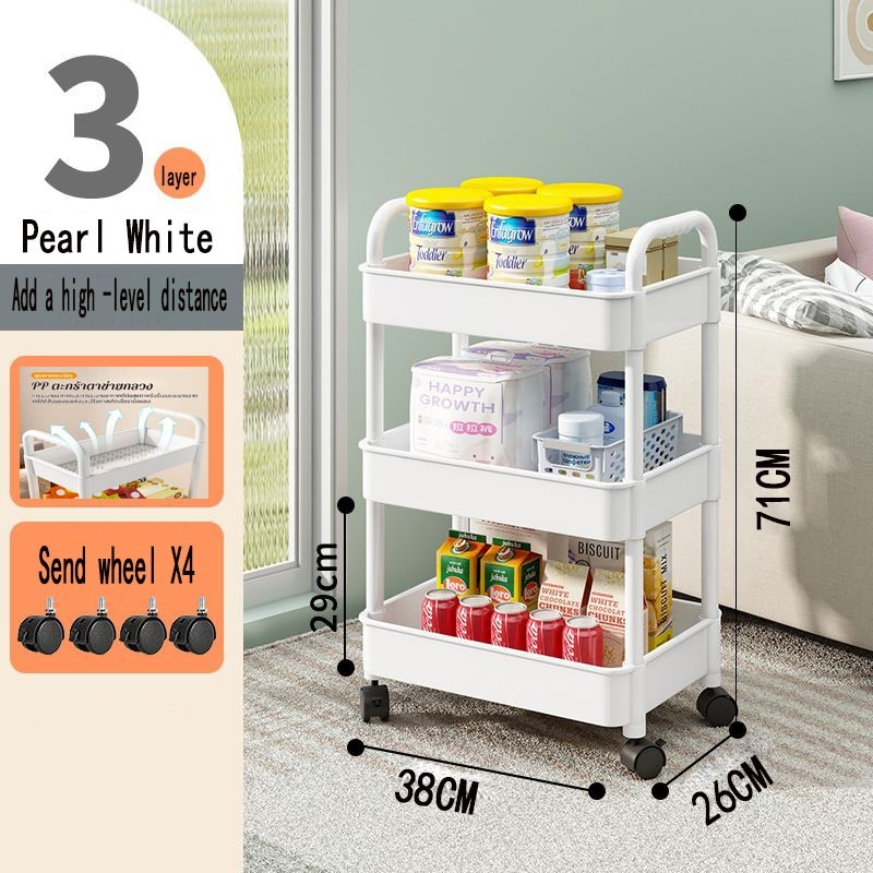 PATTERN Trolley Rack Storage 3 Tier Trolley Kitchen Rack With Wheel ...