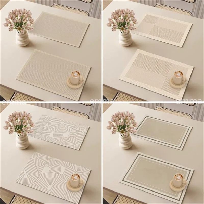 Modern Simple Plain Placemats PU Leather Waterproof Dining Table Pad ...