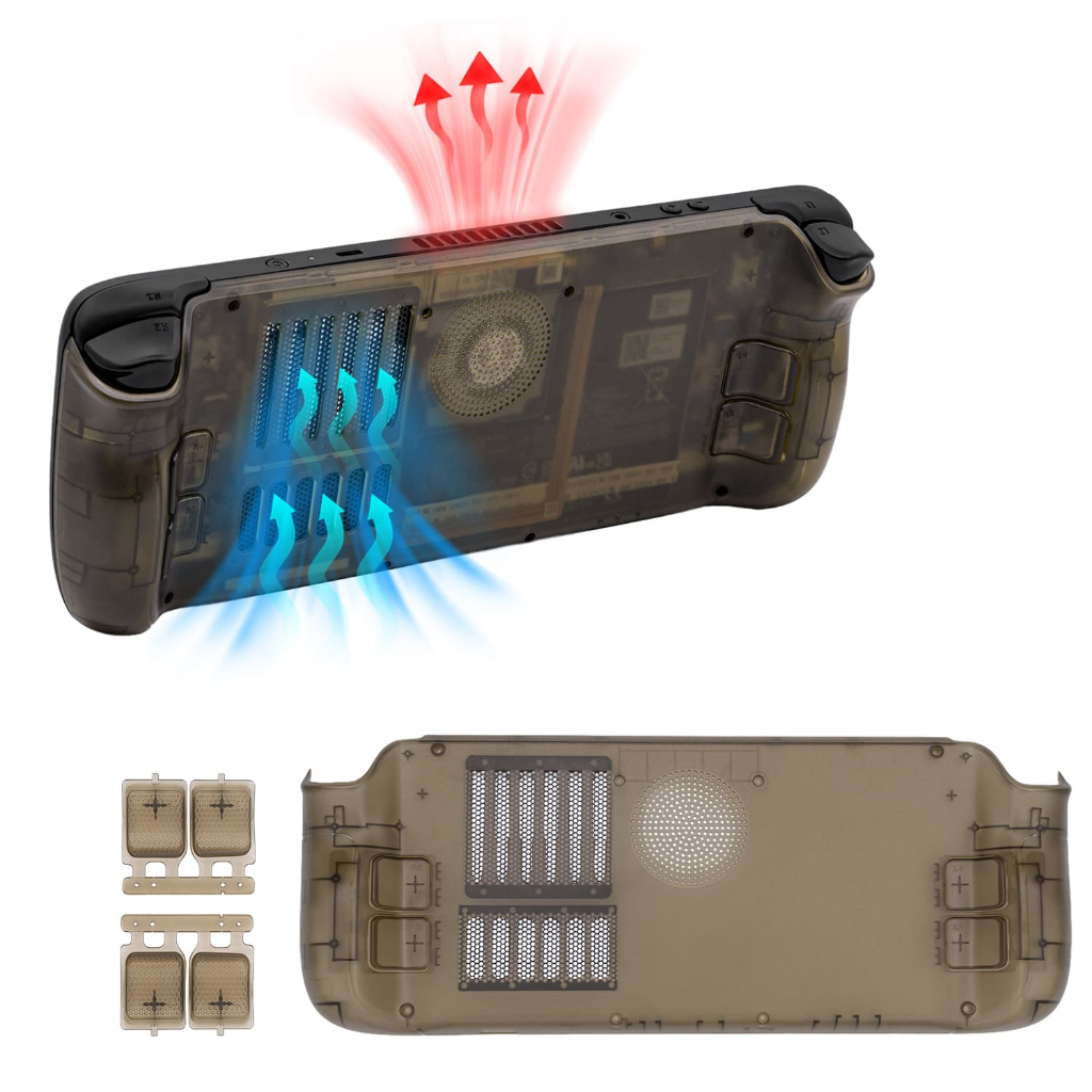 Mcbazel DIY Replacement Back Shell Case Set for Steam Deck - Clear ...