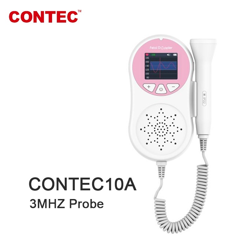 New Fetal Doppler CONTEC10A Baby Heart Beat Monitor Color LCD with 3Mhz ...