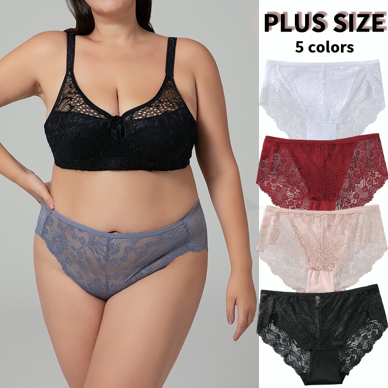 AMVI L-XXXXL Panty Plus Size for Women 8 Colors Lace Panties Ladies Underwear Floral Sexy ...