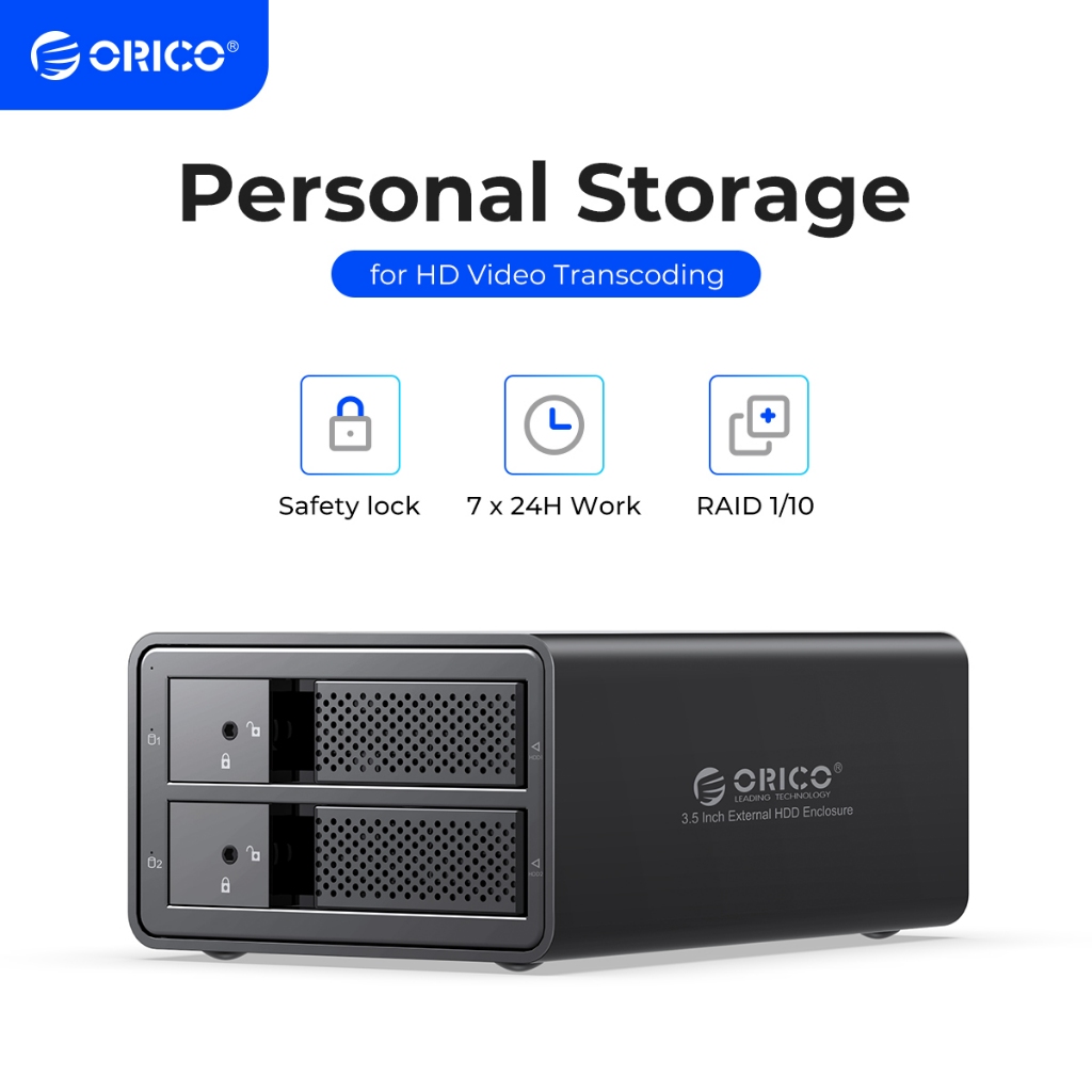 ORICO 2 Bay USB 3.0 to SATA 3.5 inch Chia External Hard Drive Enclosure ...
