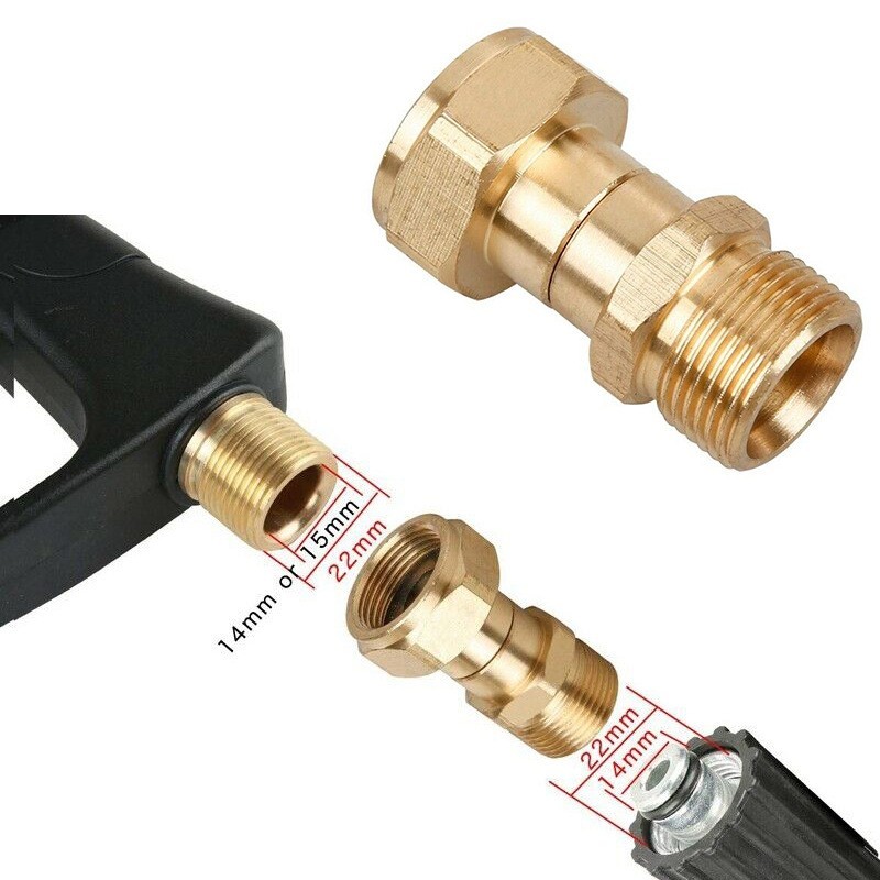 High Pressure Washer Swivel Joint Connector Hose Fitting M22 14mm Anti ...