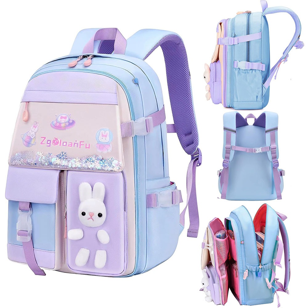 Girls Backpack Elementary School, Kawaii Bunny Backpack For Girls ...