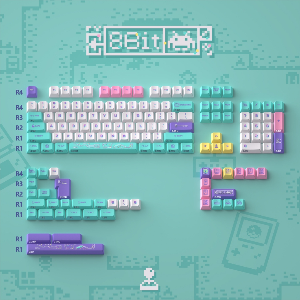 Finalkey 8Bit Keycaps Set mechanical keyboard keycaps custom keycaps ...