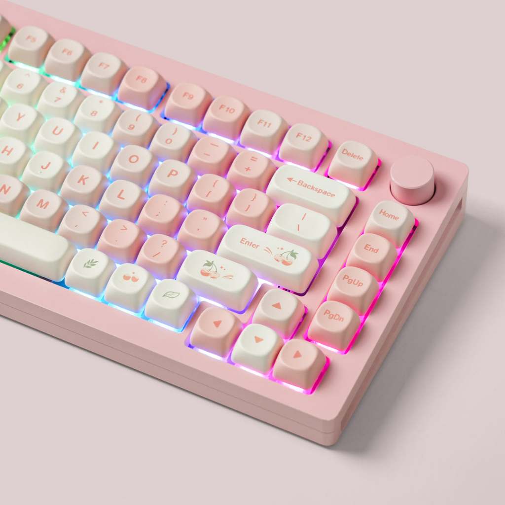 WOMIER 143 Keys Pink Cherry Keycaps Fresh Theme MOA Profile Dye-Sub PBT ...