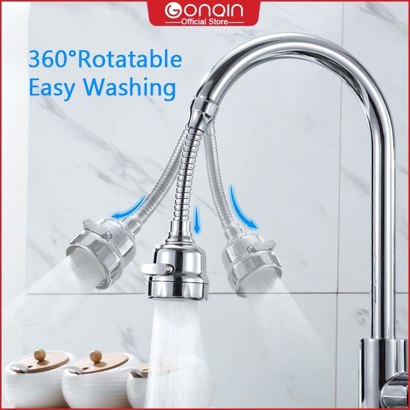 Gonqin Universal Faucet Extender 360° Swivel 3 Modes Anti Splash Water