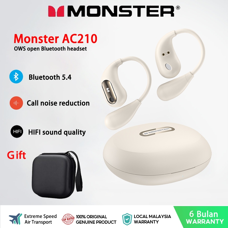 Monster Open Ear AC210 Bluetooth Earphone OWS Fully Open Earhook ...