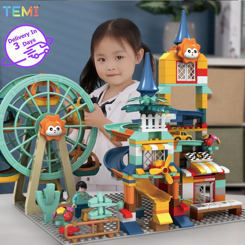 ⭐Shipping from Malaysia⭐TEMI 266/268/290 PCS Marble Race Run Building Blocks Architecture Castle ...