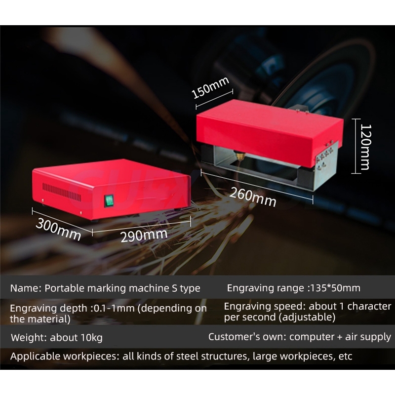 100*20mm Pneumatic marking machine motorcycle frame number car engine ...