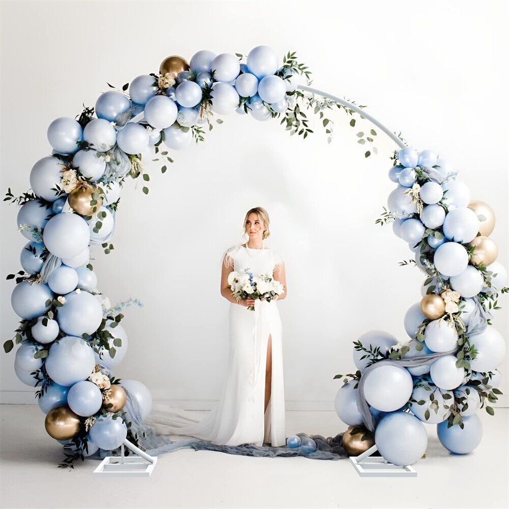 Heavy Duty Round Wedding Arch Metal Hoop Garden Arbor for Floral ...