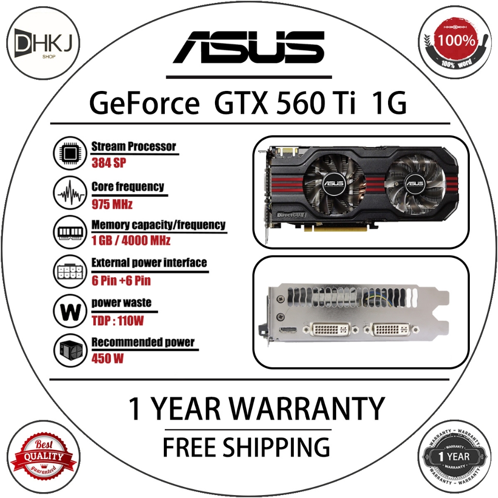 Used ASUS Graphics Card GTX 560 Ti 1GB 256Bit GDDR5 Video Cards for ...