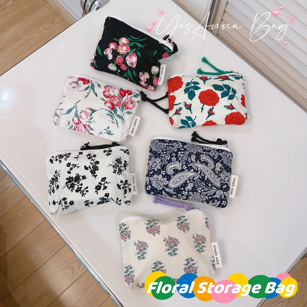 YesAnna Multipurpose Floral Coin Purse Mini Makeup Travel Fashion ...