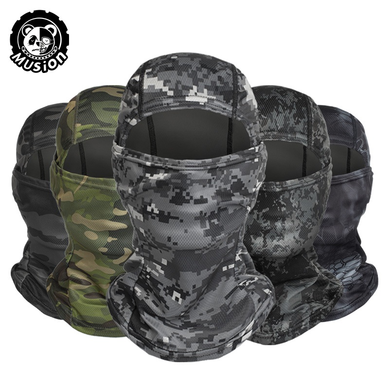 Musion Breathable Mesh Balaclava Camo Print Rider Full Face Mask Quick ...