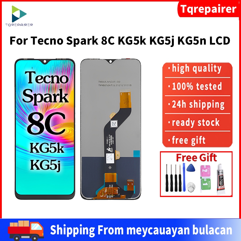 [Tqrepairer ] For Tecno Spark 8C KG5k KG5j KG5n LCD With Frame DIsplay Touch Screen Digitizer ...