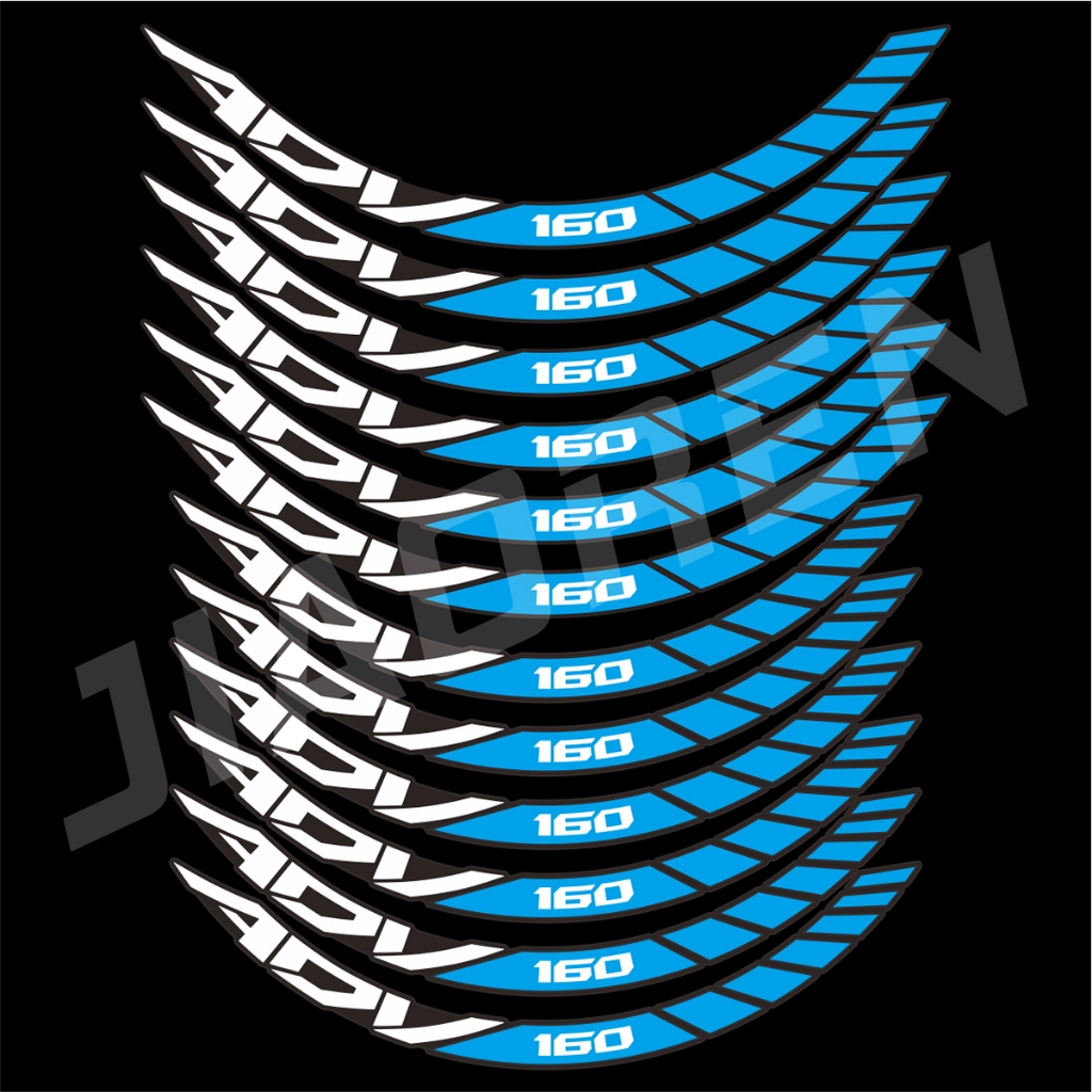 Honda adv 160 rim sticker adv 150 decals front and back wheel rim set ...