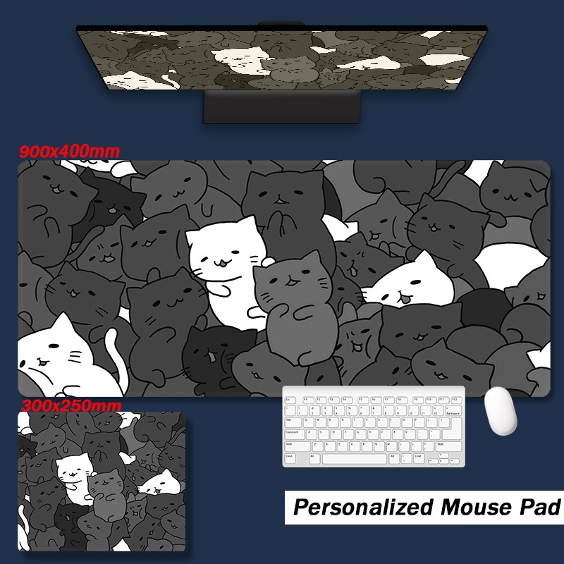 Kawaii Cat Mouse pad | Extended Gaming Mousepad | Waterproof Non-Slip ...