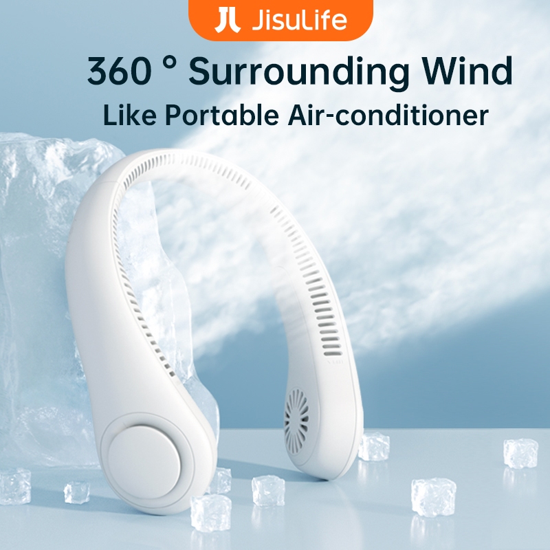 JISULIFE Portable Neck Fan Battery USB Rechargeable Bladeless Personal ...