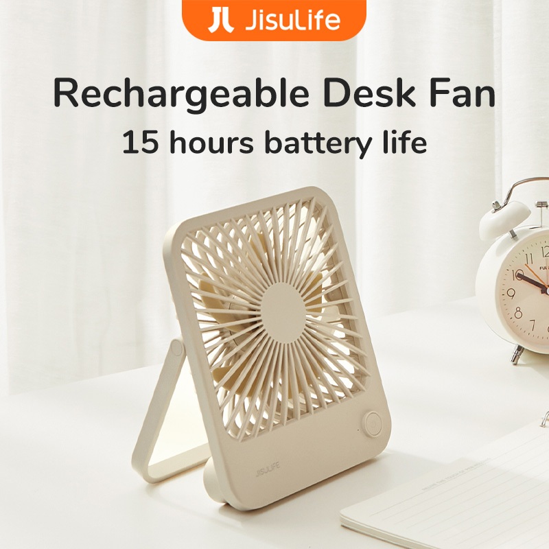【East MY】Portable Fan JISULIFE Mini Table Fan USB Rechargeable 4500 mAh ...