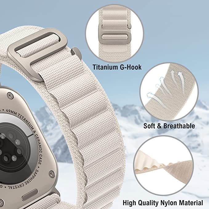 Textile Woven Loop G-Hook Sport Strap compatible for Watch Series Ultra ...