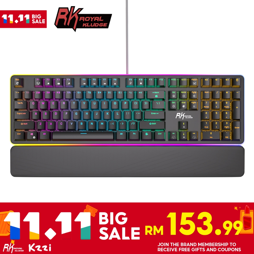 Royal Kludge RK918 Full RGB Backlit Wired Mechanical Keyboad 104Key 100 ...
