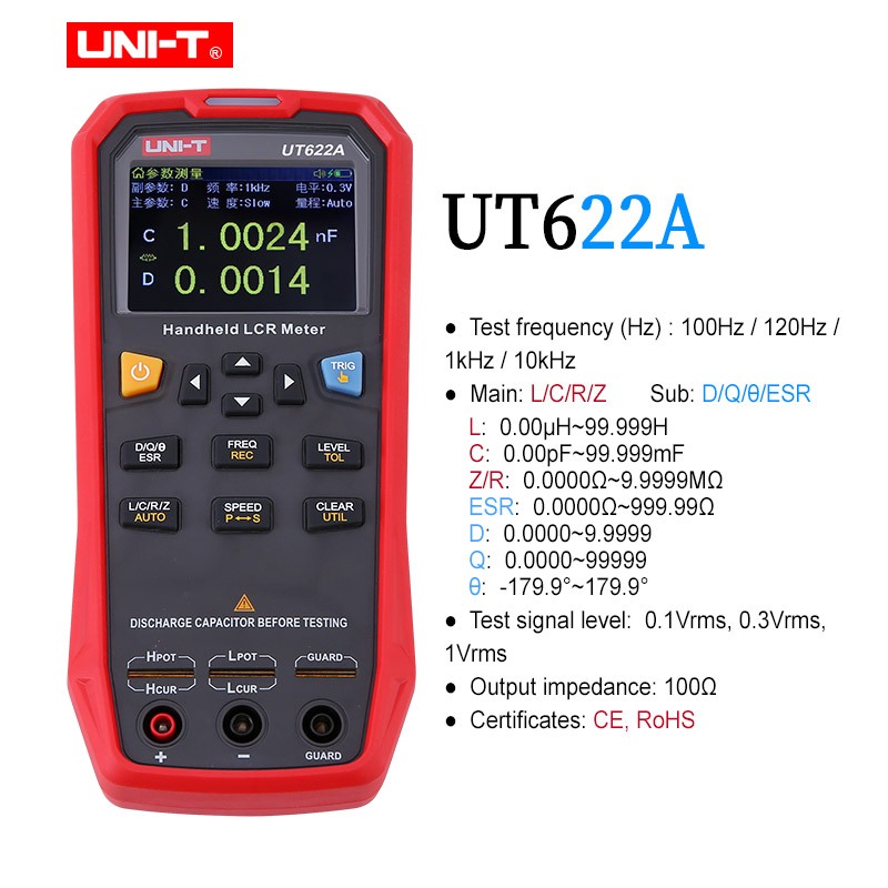 UNI-T UT622A UT622C UT622E Digital Capacimeter LCR Meter Capacitor ...