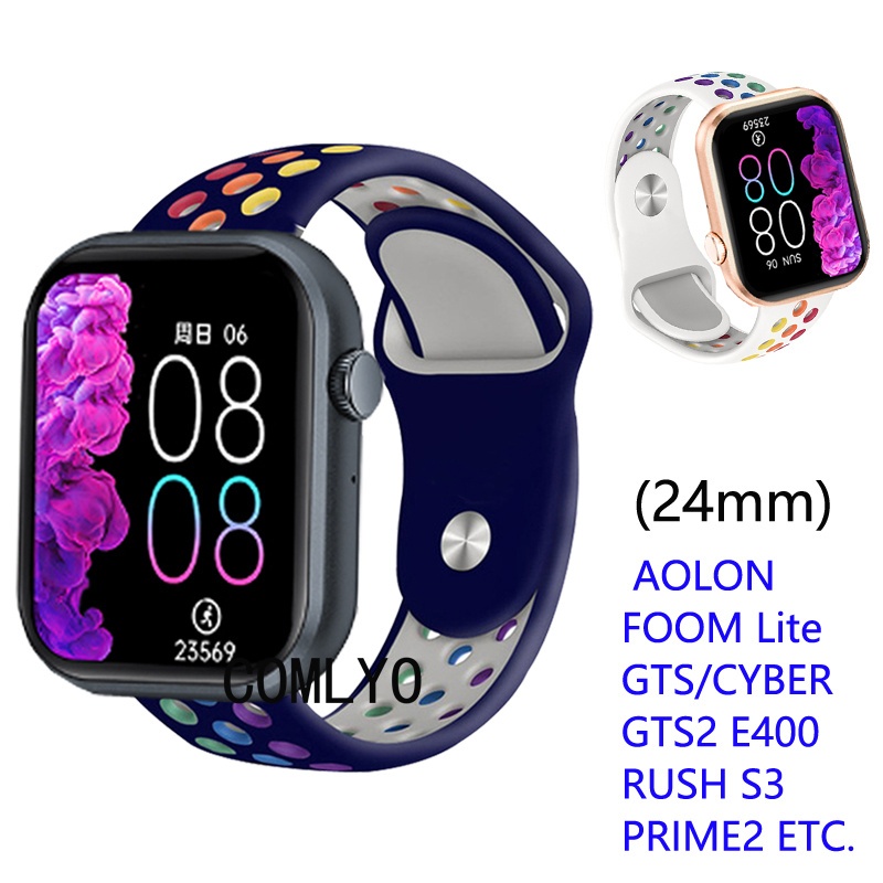 For Aolon Foom Lite S2 Smart Watch Strap Band Silicone Rainbow aolon ...