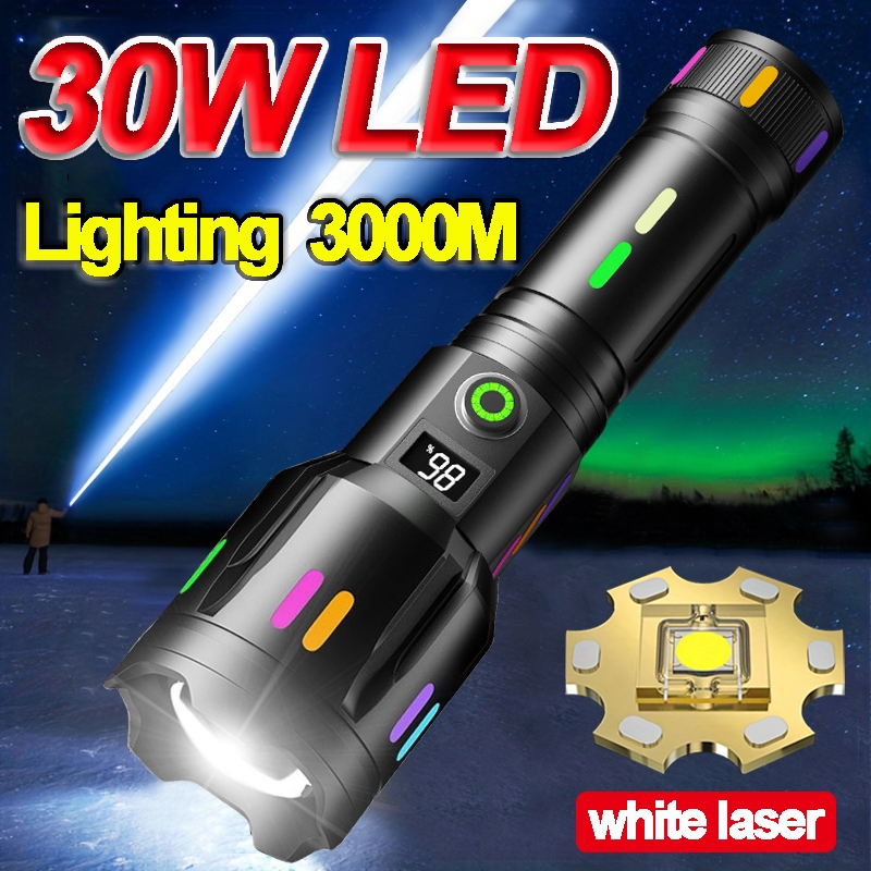 White laser light torch light super bright flashlight 100000 lumens ...
