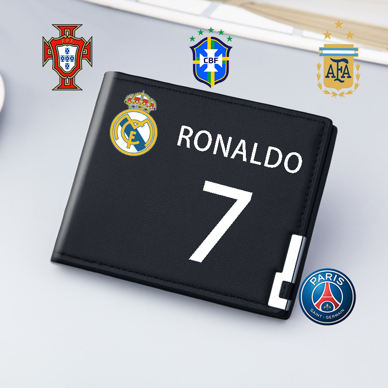 Free Shipping Short Wallet Ronaldo Portugal Messi Football Team Neymar ...