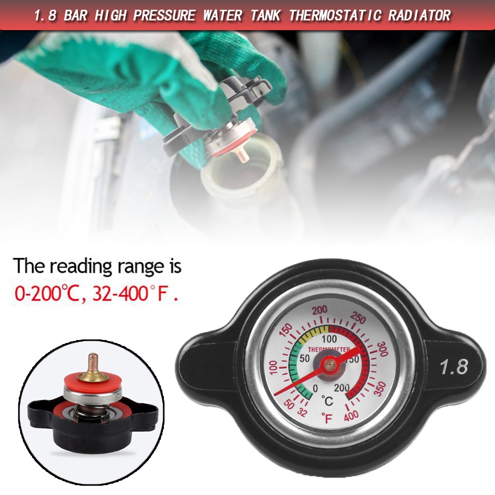 High Pressure Radiator Cap with Temperature Gauge 1.8 Bar Radiator Cap ...