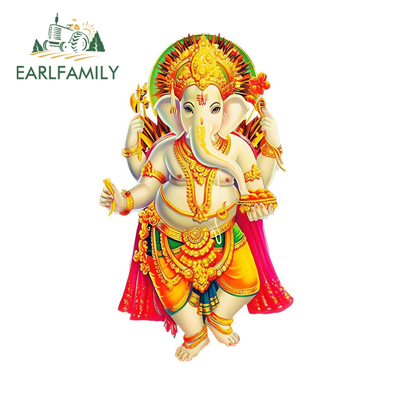 EARLFAMILY 13cm for Ganesha Car Stickers Waterproof Sunscreen Suitcase ...