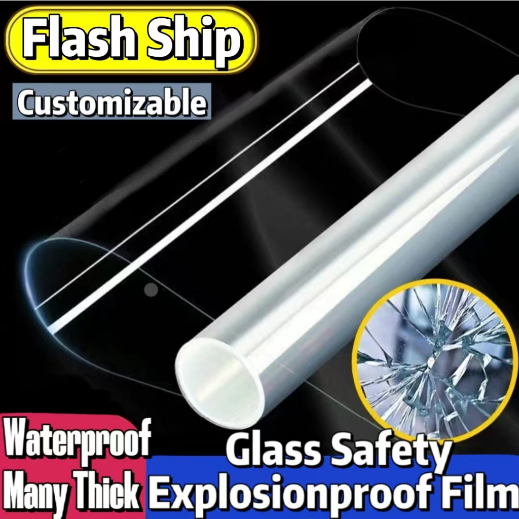 Explosion-Proof Glass Window Film PET Safety And Security Transparent ...