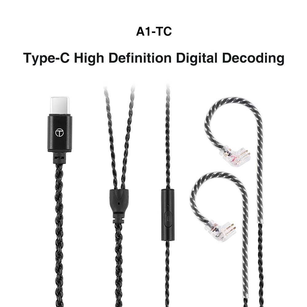 TRN A1 Type-C Earphone Upgrade Cable QDC/S/C Pin Digital Decoding ...