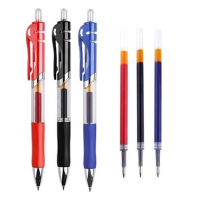 Retractable gel pens Black/red/blue ink Color gel pen 0.5 mm blue ...