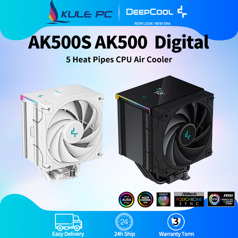 Deepcool AK500S Digital AK500 CPU Cooler White 5 Heat Pipes 120mm FDB Bearing CPU Fan Quiet For ...