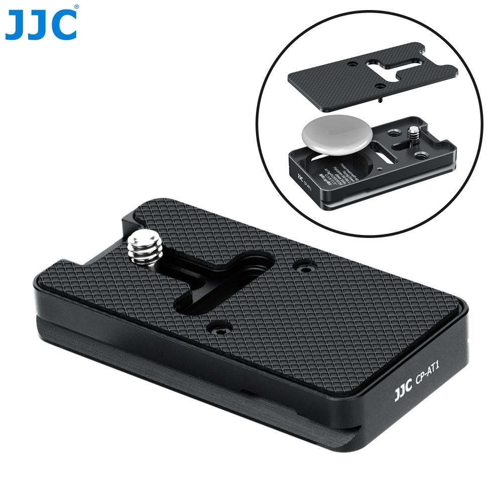 JJC CP-AT1 AirTag Quick Release Plate for DSLR Mirrorless Camera Arca Type Base with Air Tag ...