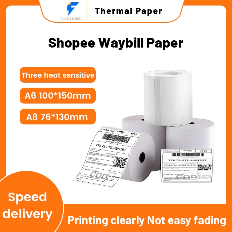 Waybill Sticker Fold & Roll Thermal Paper A6 100*150mm waterproof ...