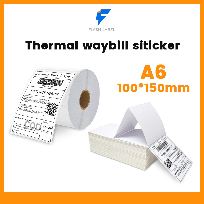 Flashlabel 4 inch Shopee Air Waybill , Fold & Roll A6 size 10*15CM ...