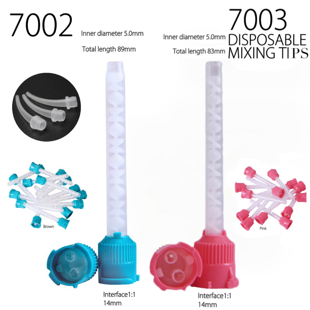 50pcs Disposable Impression Nozzles Mixing Tips Mixing Tube Dentistry ...
