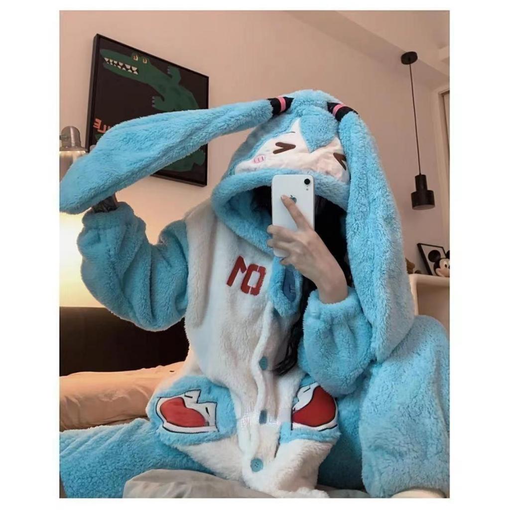 Hatsune Miku cosplay Costume Autumn Winter Coral Fleece Cute Long ...