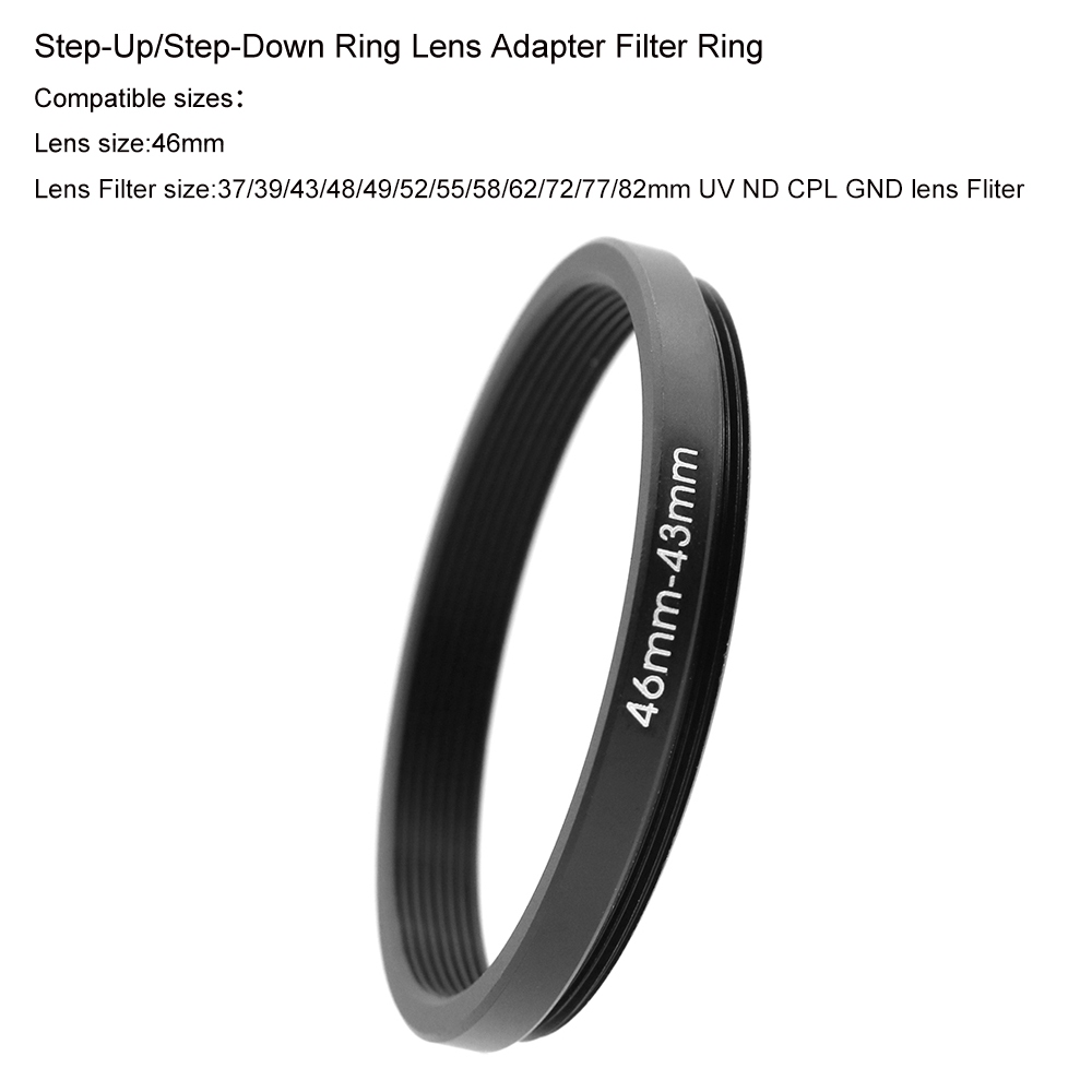 46-37/39/43/48/49/52/55/58/62/72/77/82mm Step-Up/Step-Down Ring Lens Adapter Filter Ring for ...