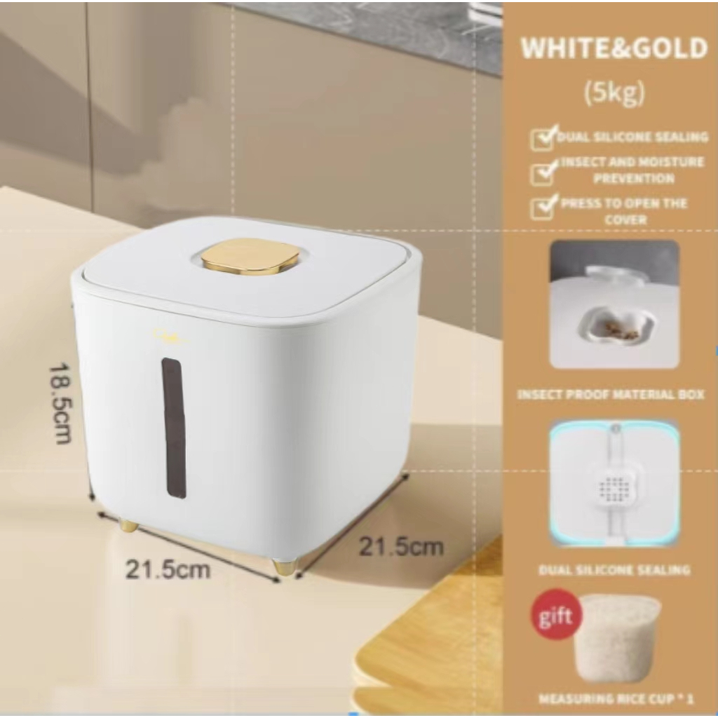 Rice Storage Box Grain Container Household Cereal Rice Bucket Insect ...