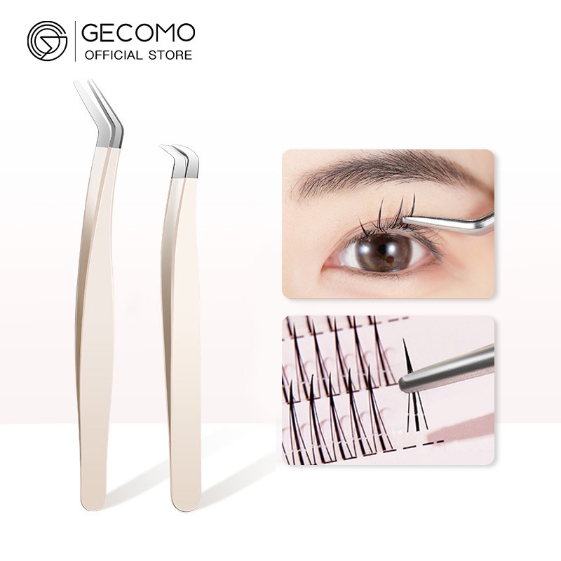 Gecomo False Eyelash Tweezers Safe Stainless Steel Tweezers Precision Eyelash Tweezers | Shopee ...